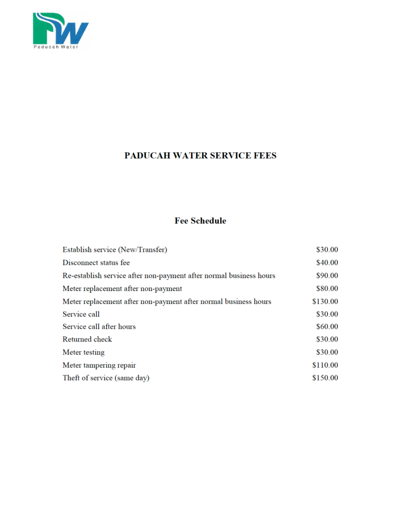 Rates and Fees – Simple - Paducah Water